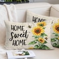 Silk Satin Pillowcase, Watercolor Sunflower Green Leaves Rectangle ...