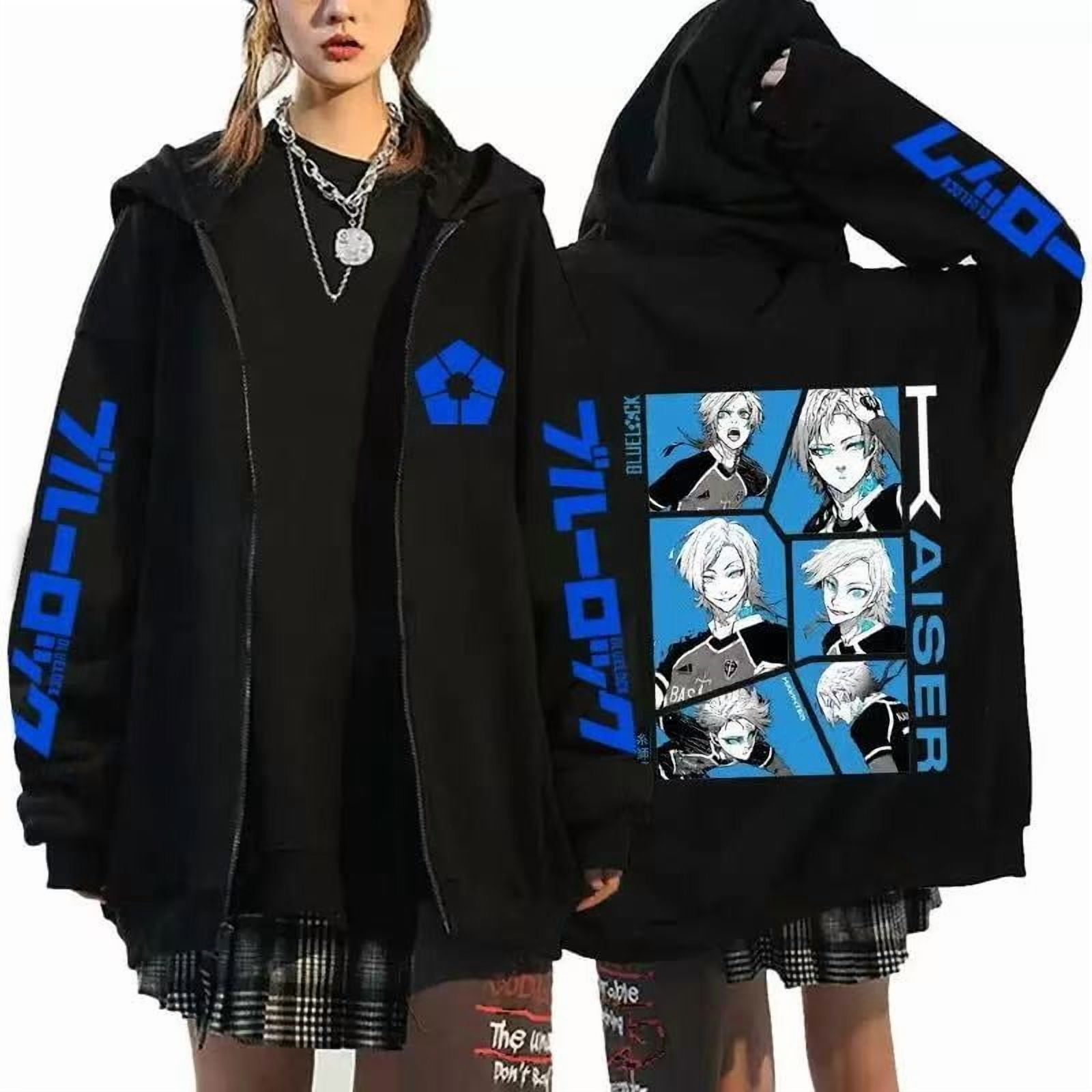 Click here for Jixin Blue Lock Anime Zip Up Hoodie - Casual Loose... prices