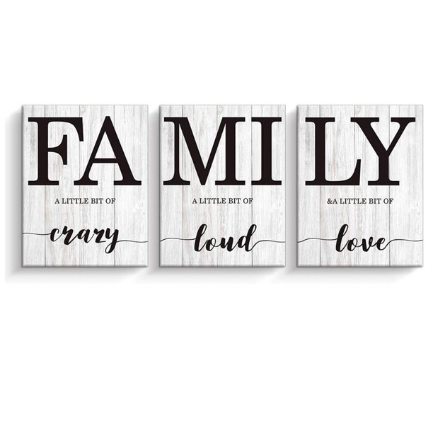 Family Words Textual Decorative Wall Art Wood Wall Plaque Home Decor ...