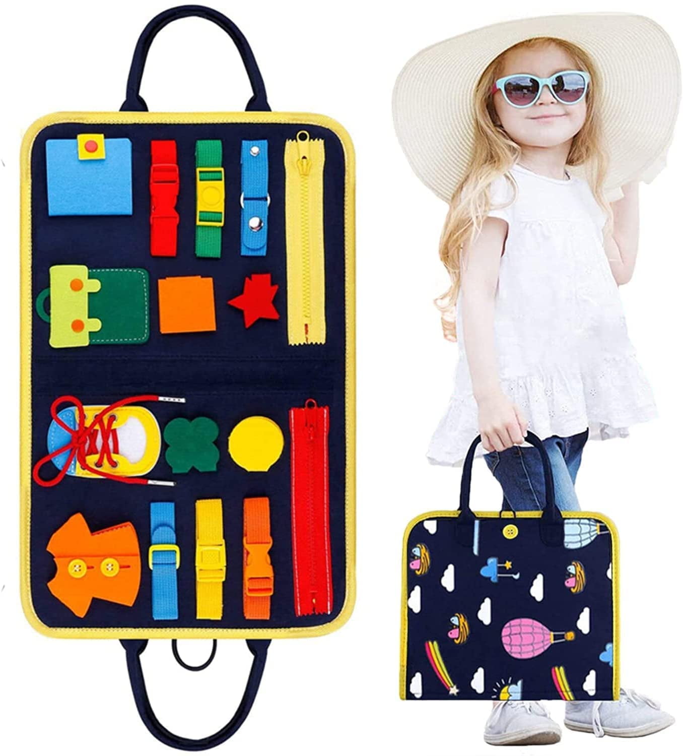 NBPOWER Toddler Busy Board Basic Skills Montessori Toys Activity NBPOWER Toddler Busy Board Basic Skills Montessori Toys Activity