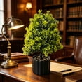 Artificial Bonsai Tree Fake Decorative Floor Lifelike Green Faux Potted ...