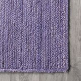 nuLOOM Rigo Hand Woven Farmhouse Jute Area Rug, 8' x 10', Purple ...