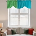 Color Ombre Striped Tie Up Valance Curtains Minimalist Green Teal Blue ...