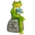 Dream Lifestyle Frog Garden Statue Figurine,Frog Sitting on Stone ...