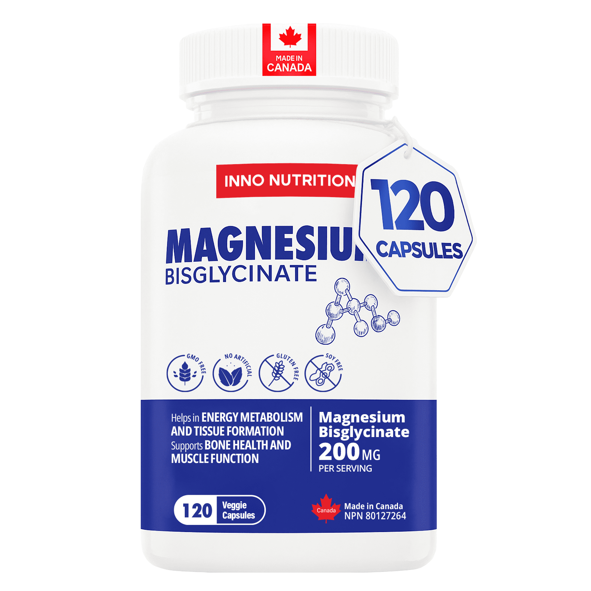 Click here for Inno Nutrition Magnesium Bisglycinate 200mg - 120... prices