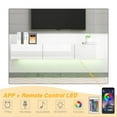 JOYSOURCE Floating TV Stand with LED for 60 65 70in TV, Glossy Wall ...
