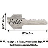Real Estate Key Shaped Prop Sold Sign | One Sign Double Sided | Social ...