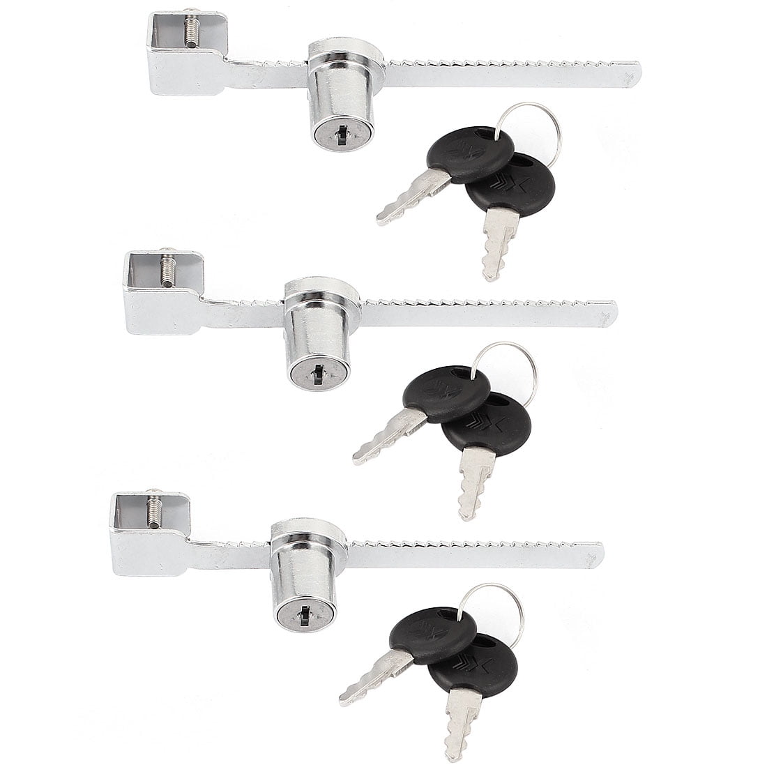 3 Pcs Drawer Cabinet Display Case Showcase Sliding Glass Door Lock w ...