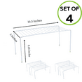 Evelots Set of 4 Wire Rack Cabinet Shelf Organizer for Kitchen ...