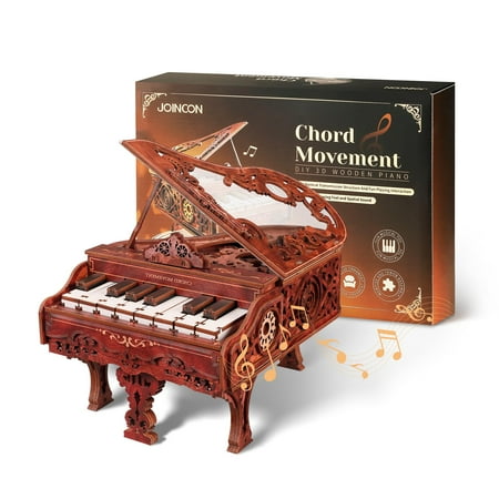 FUNPOLA 3D Wood Keyboard Piano Model Kit, Playable 3D Wooden Puzzle ...