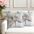 Brown Teal Palm Tree Throw Pillow Covers 16 x 16 Inch Pillow Covers Set ...