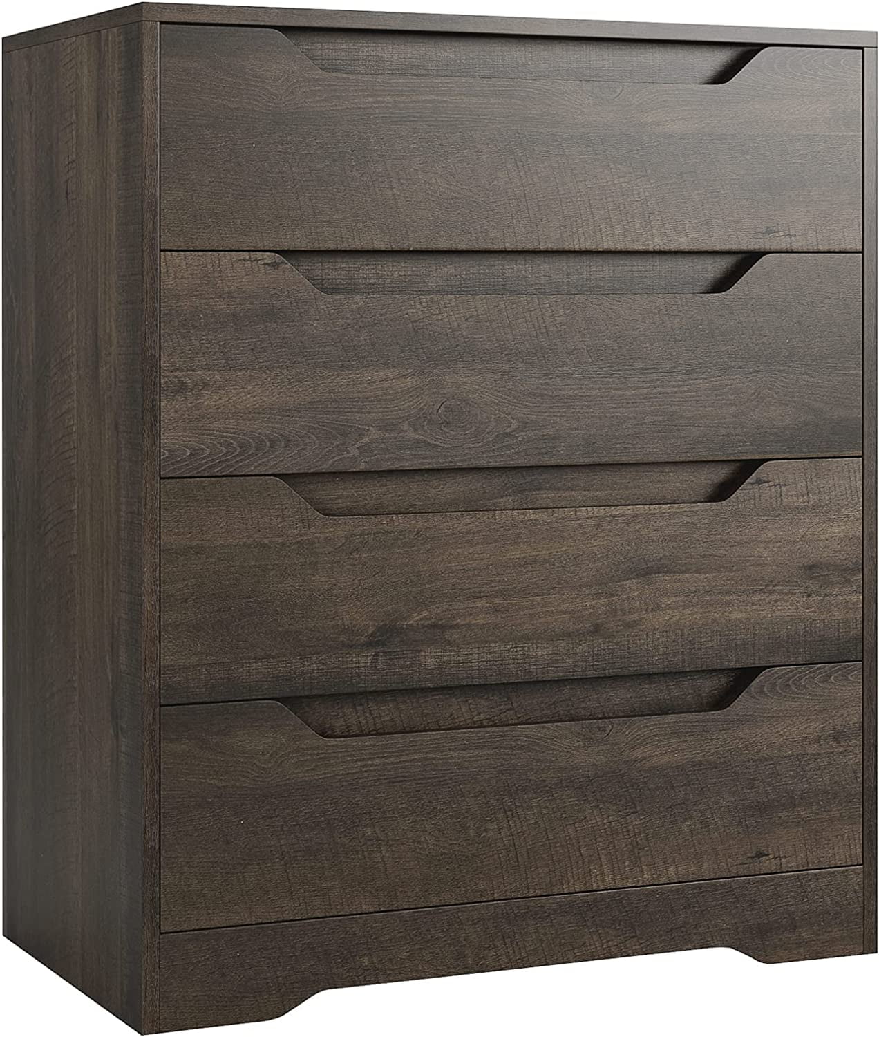 BZFWM Modern 4 Drawer Dresser Wood Chest of Drawers with Clothing ...