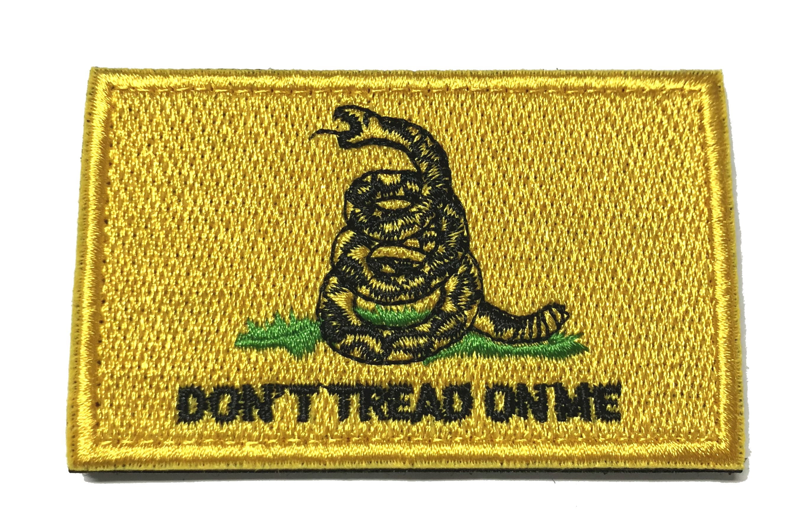Gadsden Flag Yellow Embroidered Hook & Loop Patch Applique Biker Emblem ...