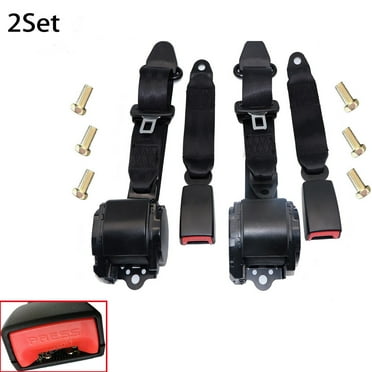2 Set Retractable Adjustable 3 Point Harness Safety Seat Belt 9.2ft ...