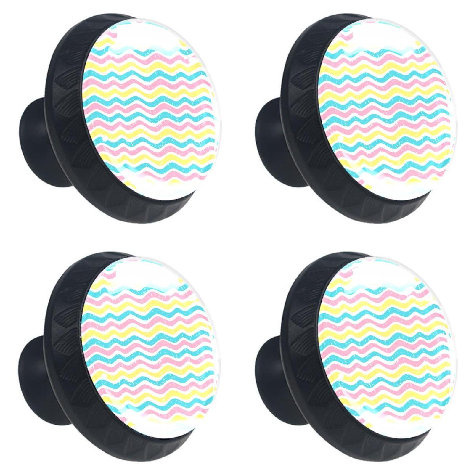 4 Pcs Colors with Waves Knobs for Kitchen Cabinet Cupboard Dresser ...