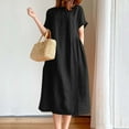 FNFYFH Womens Plus Size Cotton T Shirt Dress Summer Casual Loose Fit ...