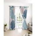 Blue Coral Coastal Blackout Curtains for Bedroom/Living Room, Thermal ...