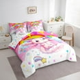 Manfei Cute Axolotl 7pcs Bedding Comforter Set,Colorful Triangle Stars ...