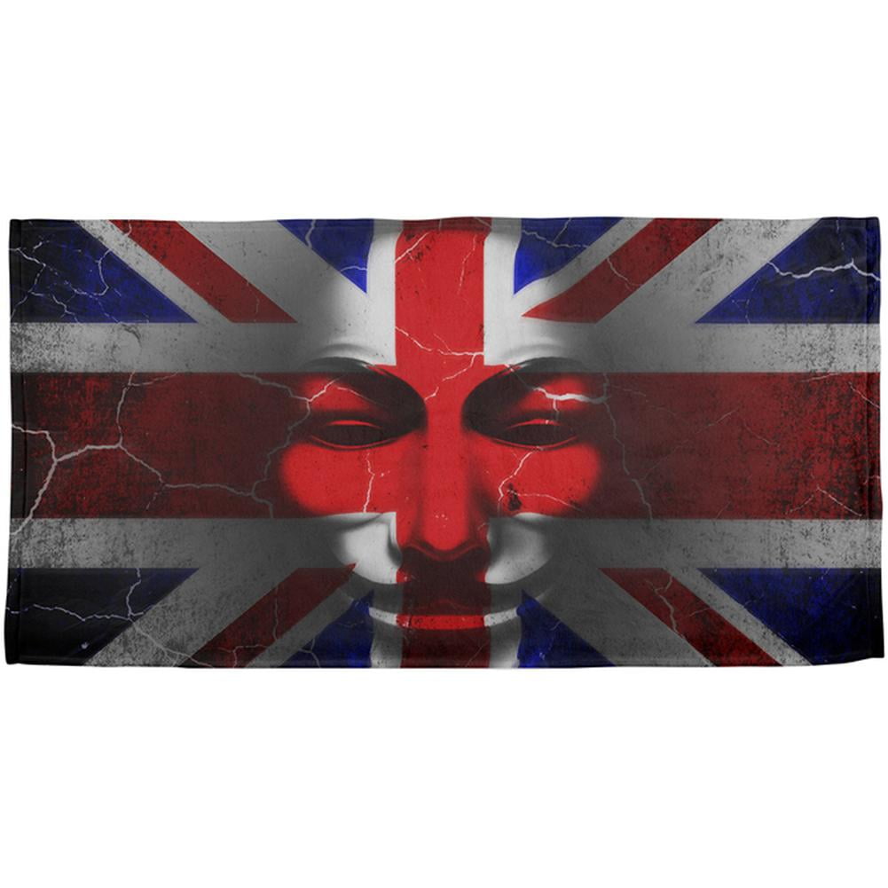 Guy Fawkes Day Union Jack Distressed British Flag Mask All Over Beach ...