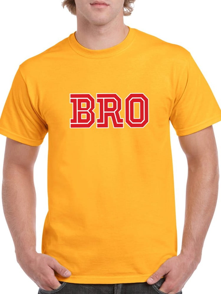 BRO Red & White Frat Graphic Men Gold T-Shirt, Male Large - Walmart.com