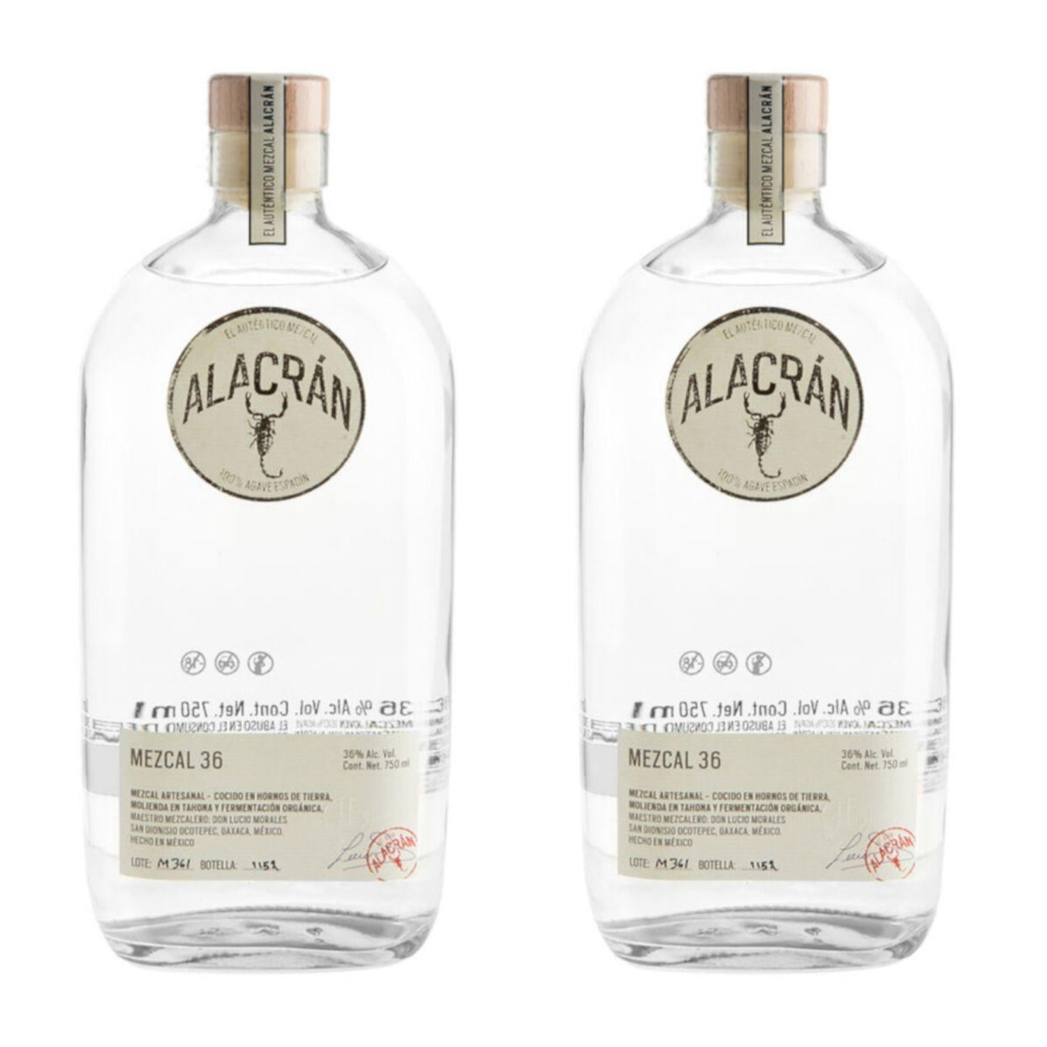 Pack de 2 Mezcal Alacran 36 750 ml Alacran 36 | Bodega Aurrera en línea