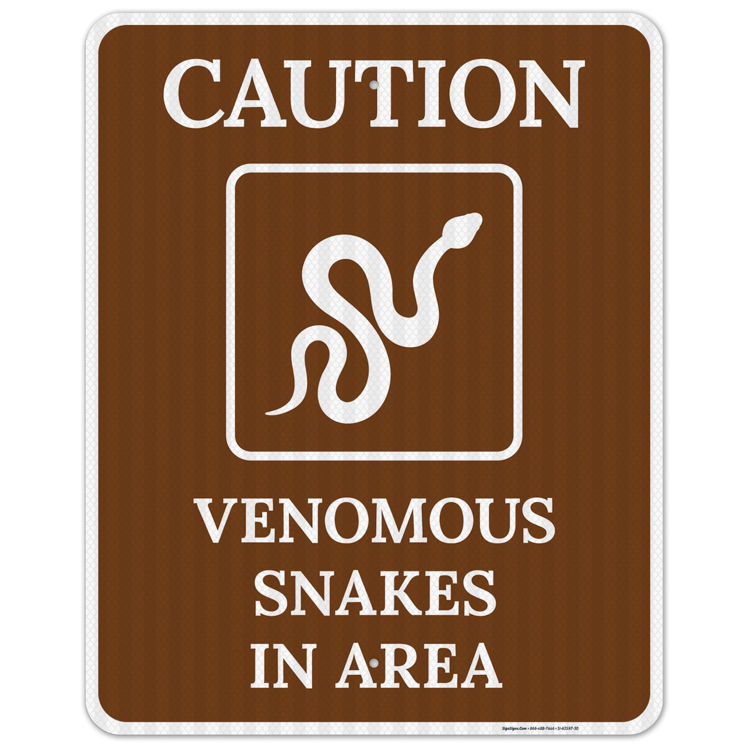 Caution Venomous Snakes In Area With Graphic Sign, - Walmart.com