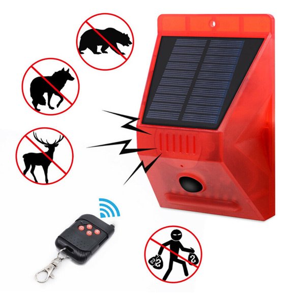 Allaboutadapters Solar-Powered Motion Sensor Alarm, 110-dB Siren ...