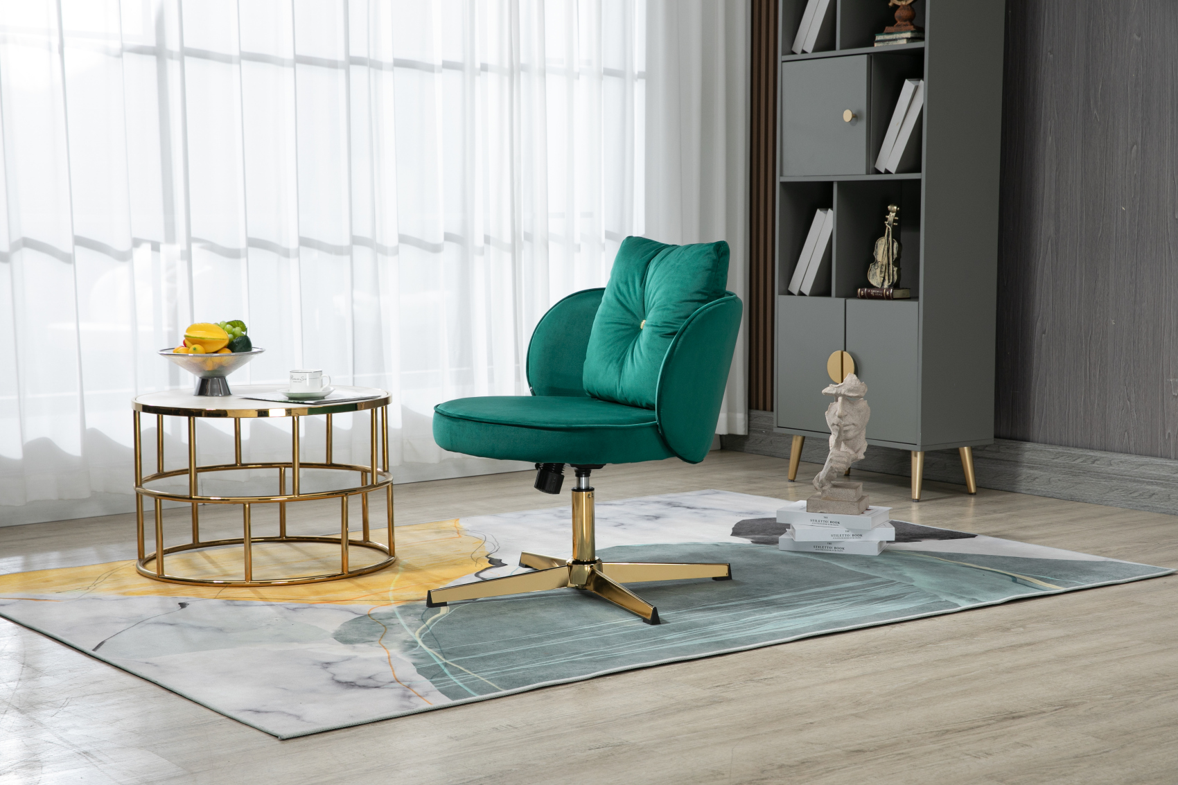 Home Office Desk Chair, Modern Swivel Armchair, Comfy Task Chair with ...