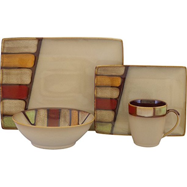 Sango 16 Piece Elements Dinnerware Set, Brown - Walmart.com - Walmart.com