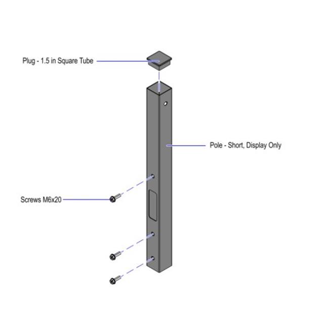 NCR 7360-K061 Short Pole for Secondary Display Mount - Walmart.com