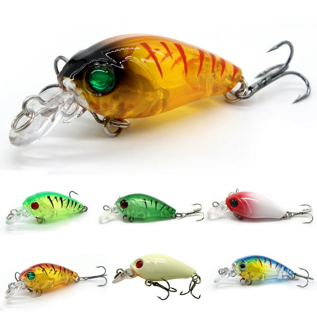 OPOLSKI 5Pcs Fishing Lure Shallow Deep Diving Swim Bait Wobble Hooks ...