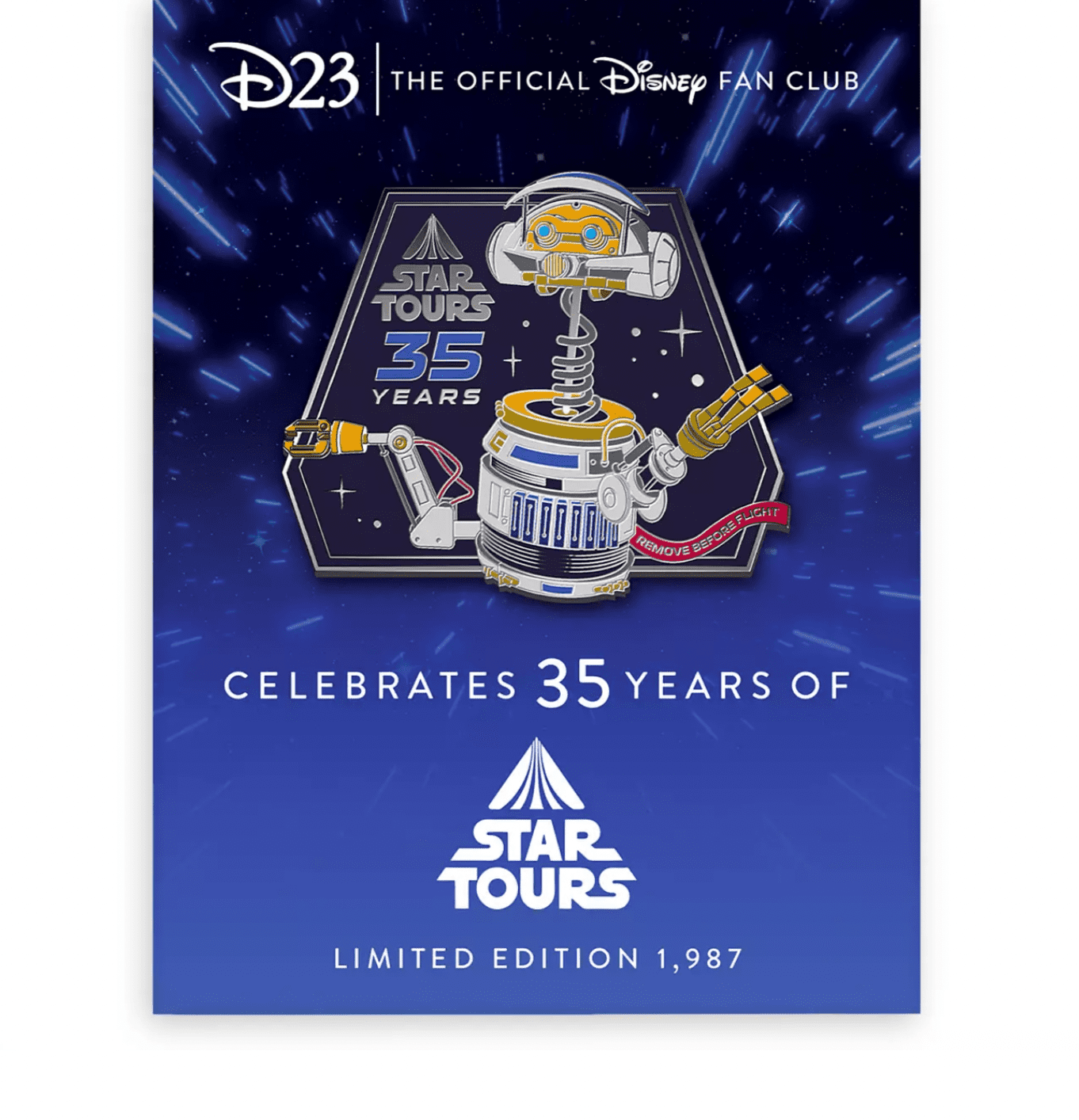 Disney D23 Exclusive Star Tours 35th Captain RX-24 Pin Limited New with ...