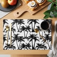 Black Palm Tree Placemats Set of 12 Summer Tropical Tree Coastal Beach ...