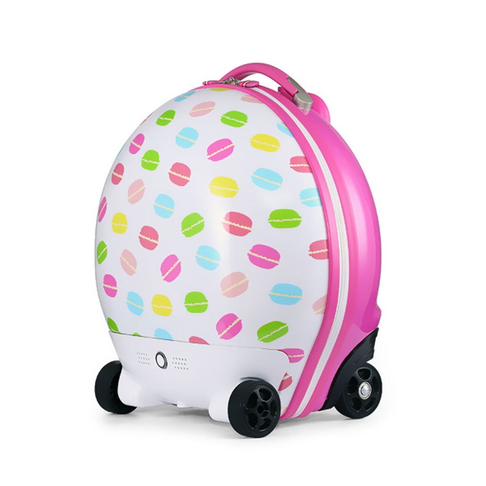 kids luggage rc remote control walking suitcase compact pink french ...
