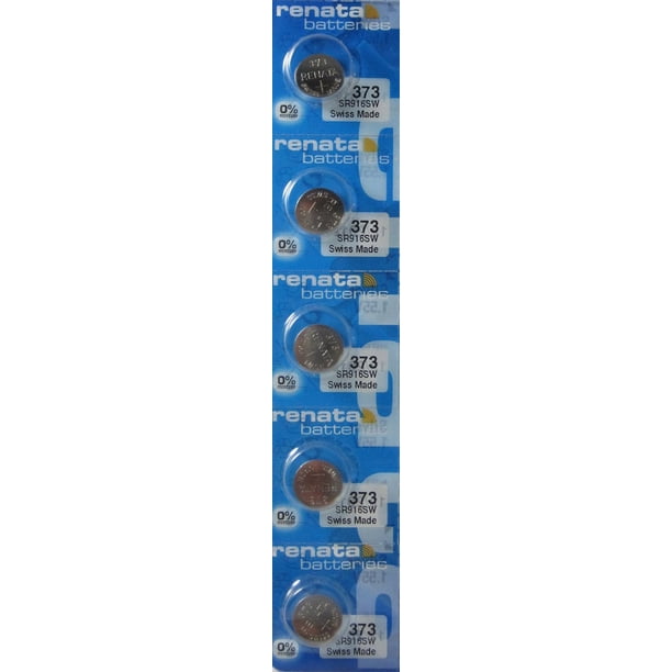5 Renata 373 SR916SW Silver Oxide Zero Mercury Electronic Batteries ...