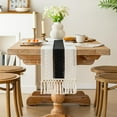 Boho Table Runner 90 Inches Long Tassels Rustic Farmhouse Black Gothic ...