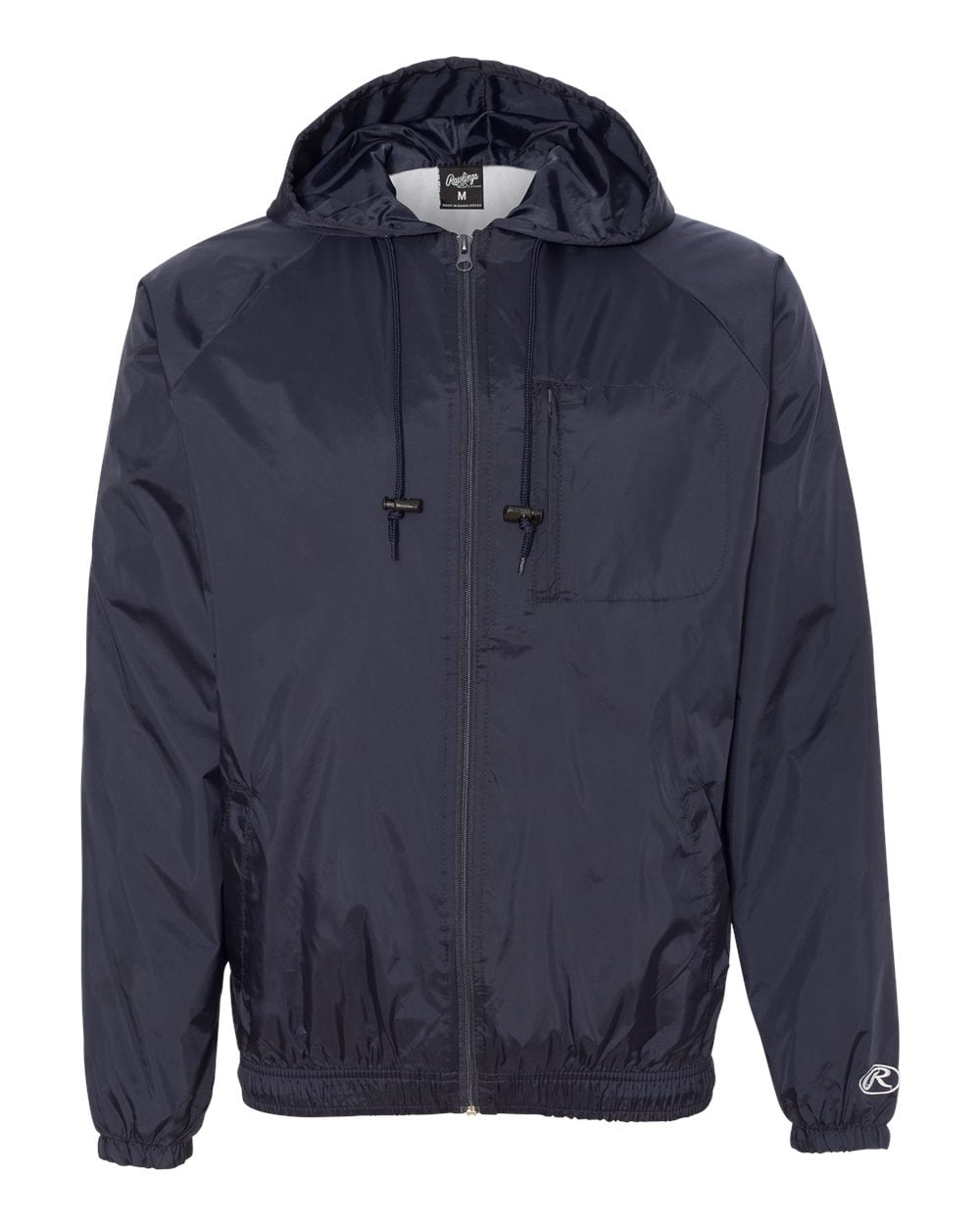 Adult Nylon Taffeta Hooded Coaches Jacket - NAVY - S - Walmart.com