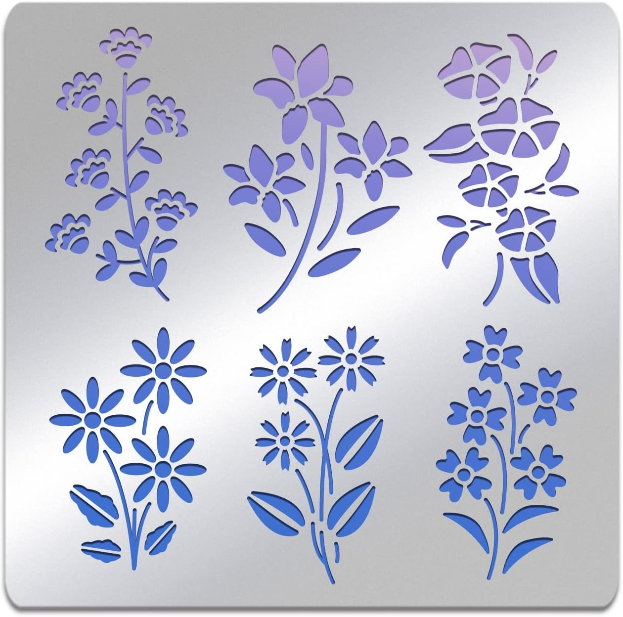 Spring Flower Metal Stencils Floral Vine Templates for Wall Canvas ...