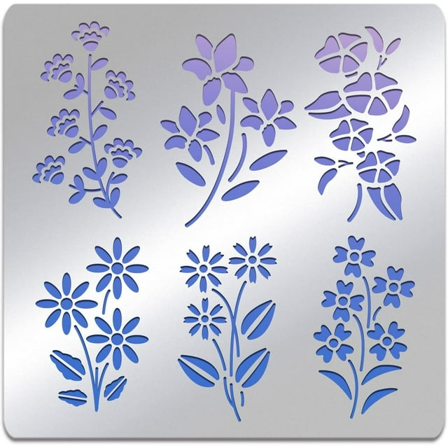 Spring Flower Metal Stencils Floral Vine Templates for Wall Canvas ...