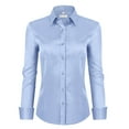 Siliteelon Womens Long Sleeve Work Blouse Wrinkle-Free Button Down ...