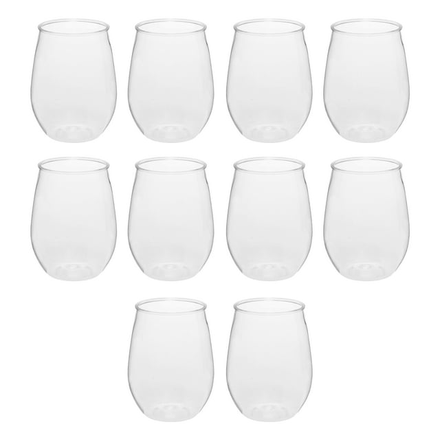 10 Stemless Plastic Wine Glasses Set, 10 oz. - Tritan, Barware - Clear - Walmart.com