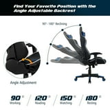 Goplus Ergonomic Massage Gaming Chair with Headrest & Dual Lumbar ...