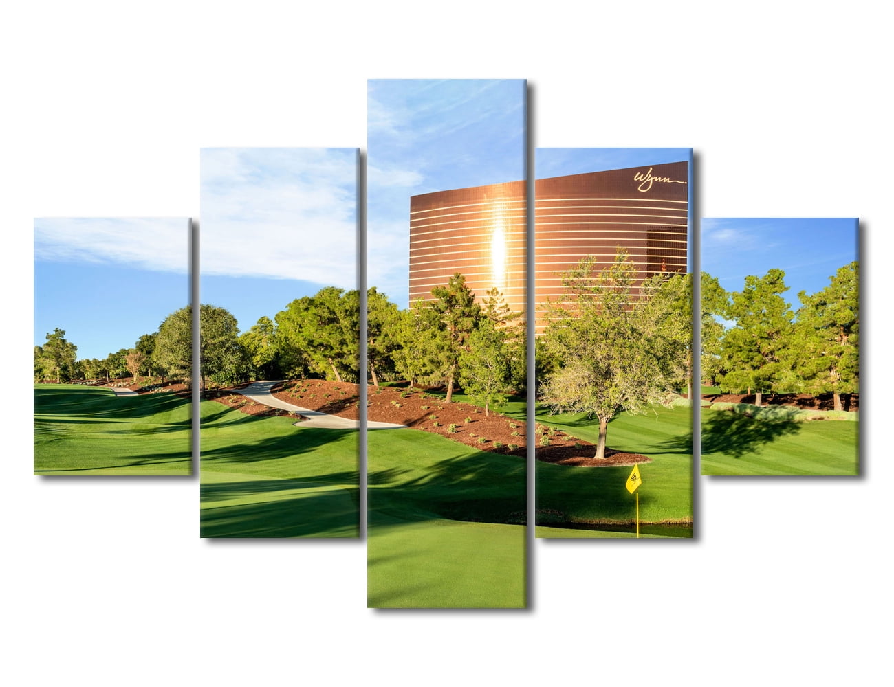TISHIRON 5PCS Framed Canvas Wall Art Set,60"x40" Wynn Las Vegas Golf ...