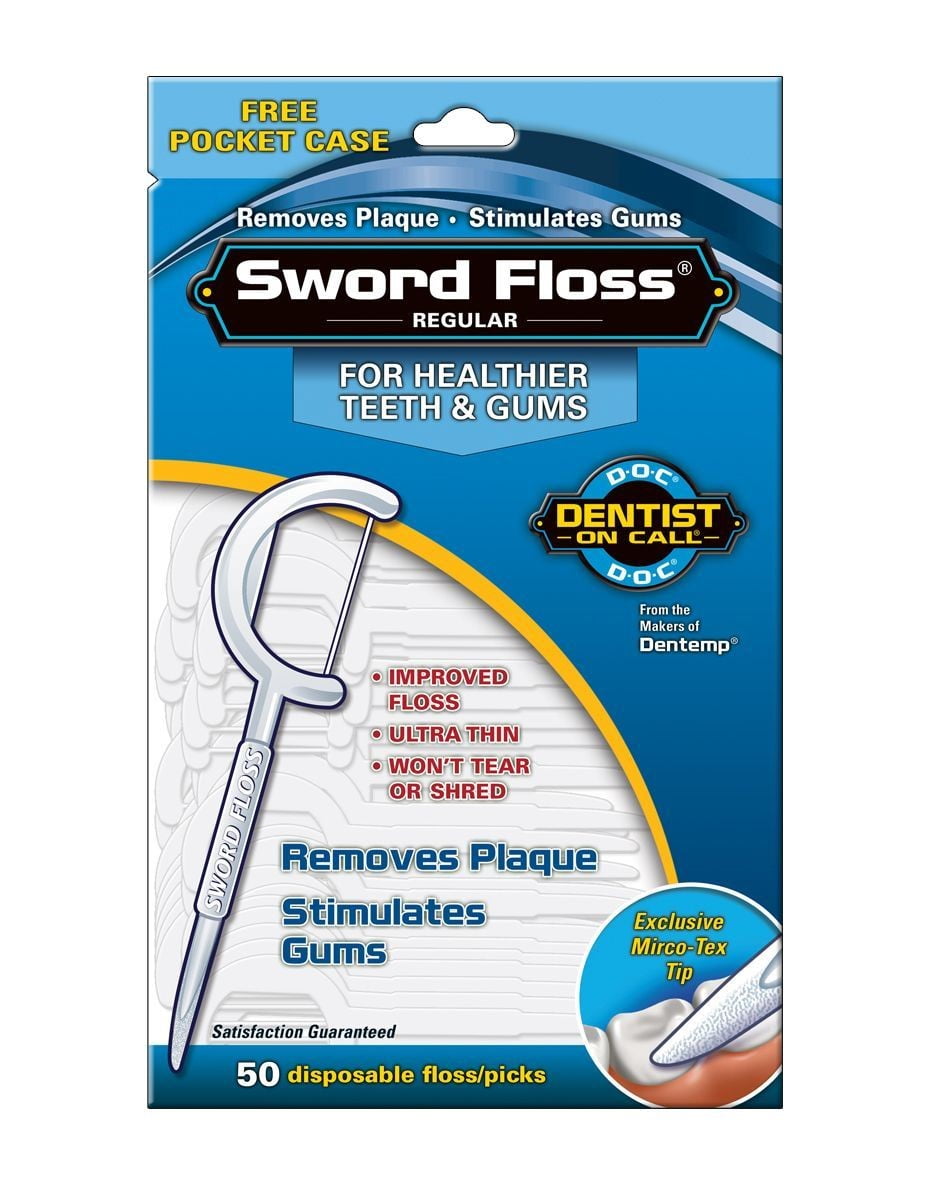 Sword Floss Disposable Floss/Picks Regular 40 Each - Walmart.com