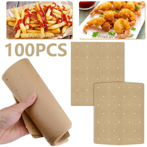 PENGXIANG 100PCS Air Fryer Parchment Paper Perforated Square Air Fryer ...