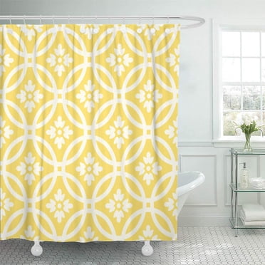 ARTJIA Modern Arrow Fletching Pattern Mustard Yellow Bathroom Shower ...