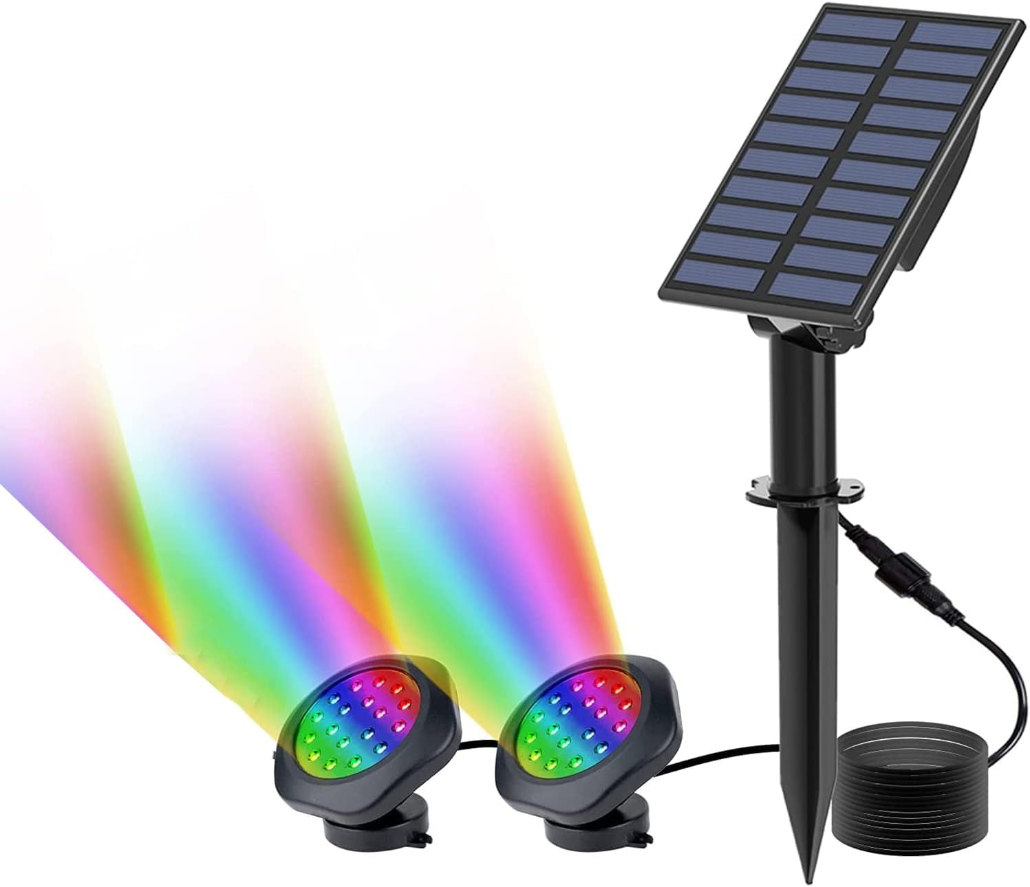 LINLIN Solar Pond Lights Landscape Spotlight Underwater Pond Light LED ...