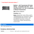 Radiator - with Transmission Cooler Fittings - Compatible with 2014 ...