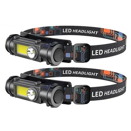 Headlamp LED Headlight,6 LED Adjustable Angle & Headband Strap Super ...