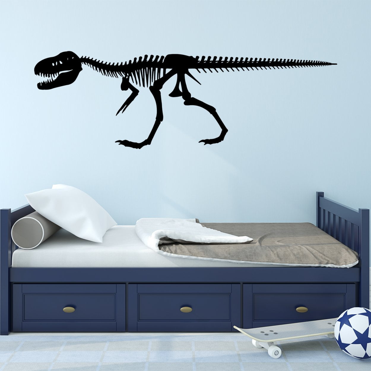 VWAQ Dinosaur Skeleton Wall Decals for Boys Room T-Rex Skeleton Sticker ...
